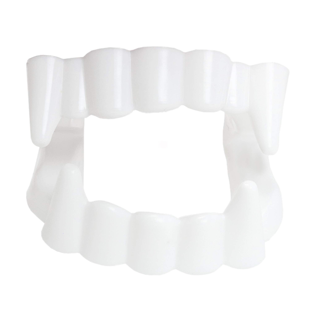 Skeleteen White Teeth Vampire Fangs - Sharp Dracula Monster Teeth for Halloween, Party Favors and Supplies - 12 Pack