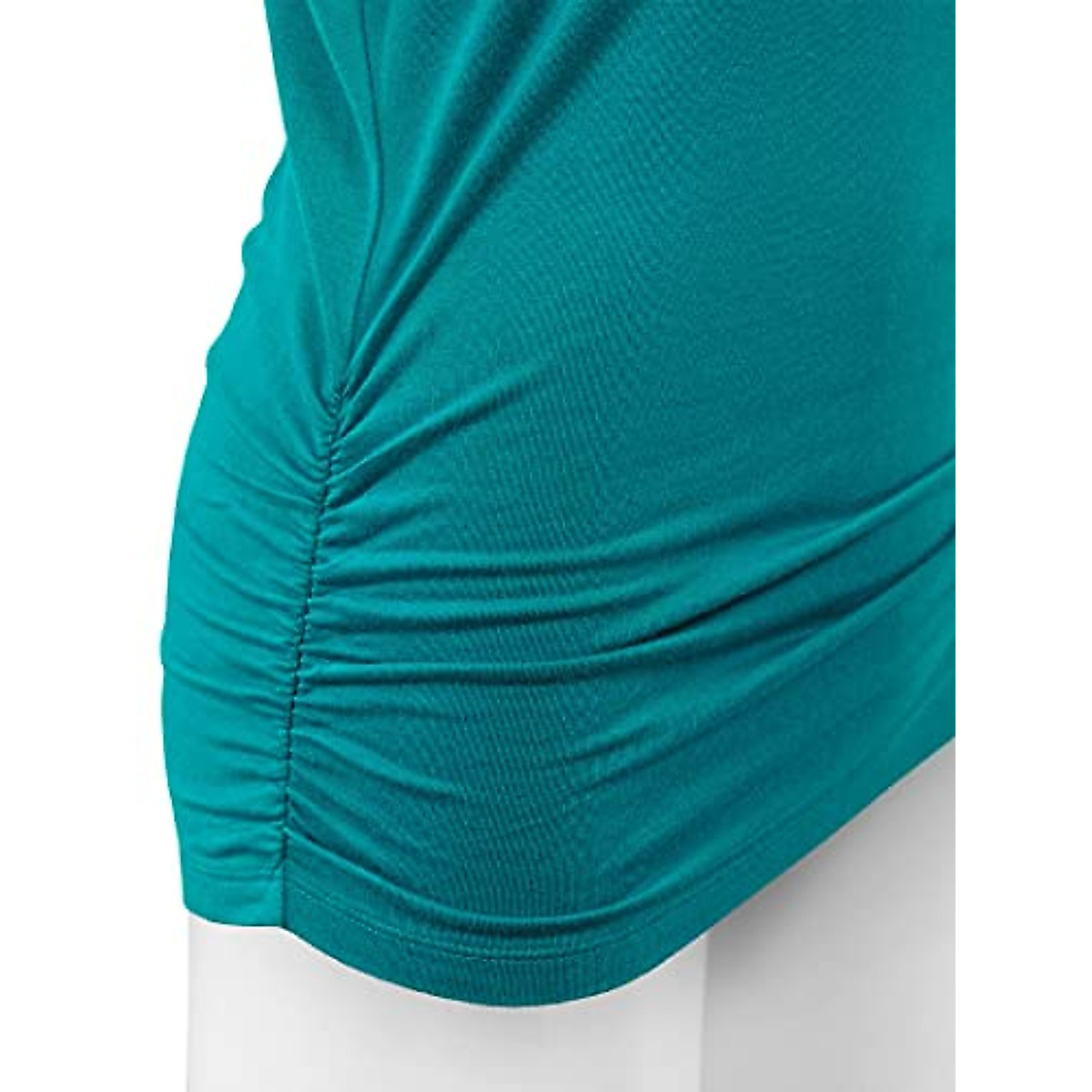 Made By Johnny MBJ WT822 Womens 3/4 Sleeve with Drape Top XXL Jade