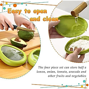 WYMZF Silicone Fruit Storage Containers, Fruit and Vegetable Anti-oxidation Storage Box for Fridge, Onion Storage and Avocado Saver Gadgets Set Ideal for Kitchen. (Mix-4set)