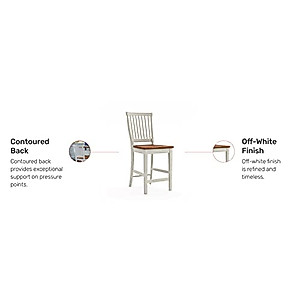 Americana White & Distressed Oak bar Stool, 24", by Home Styles