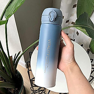 Ultimate insulated stainless steel water bottle - leak-proof, vacuum insulated, bpa-free, kids & adults, travel & sports, hydroflask water bottles,travel mug, thermos funtainer 16 oz, pink and blue