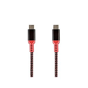 Monoprice Stealth Charge and Sync USB 2.0 Type-C to Type-C Cable - 10 Feet - Red | Up to 5A/100W, for USB-C Enabled Devices Laptops MacBook Pro