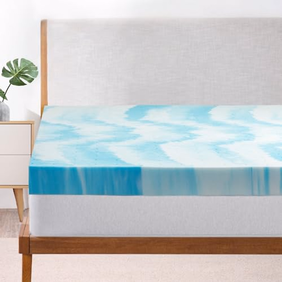 JJDANFILL 3 Inch Gel Swirl Memory Foam Mattress Topper for Pressure Relieving– Cooling Gel Infused–CertiPUR-US Certified - Twin XL