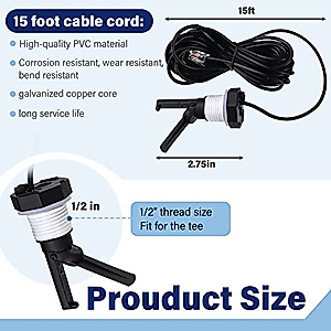Flow Switch Assembly GLX-FLO-RP for Hayward Goldline Aquarite Salt System, Pool Flow Sensor Suitable for Hayward Salt Cell and Chlorine Generator, with 15-Foot Cable Flow Switch