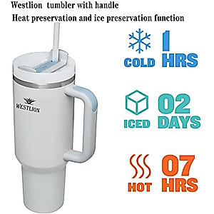 westlion 40 oz Tumbler with Handle, H2.0 FlowState Stainless Steel Vacuum Insulated Tumbler with Lid and Straw for Water, Iced Tea or Coffee, Smoothie and More (fog-a)