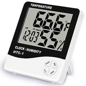 Digital Thermometer Hygrometer, Tuecota Temperature Humidity Monitor with Max/Min Record Function, Indoor Thermometer Humidity Gauge for Living Room, Warehouse, Baby Room, Office, Garden