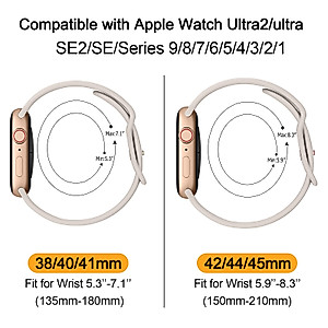 Sport Bands Compatible with Apple Watch Band 41mm 40mm 38mm, Silicone Waterproof Strap for Apple Watch SE2 SE Series 10 9 8 7 6 5 4 3 Women Men, Beige, 38/40/41/42mm(Series 10)