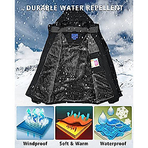 Rapoo Winter Jackets for Men Winter Coats for Men Rain Waterproof Windbreaker Jackets Coats for Men Mens Fleece Warm Snowboard Ski Snow Military Tactical Jacket Coats Black S