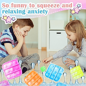 42 PCS Mini Pop Keychain Fidget Toys Bulk,Mini Pop Fidget Party Favors for Kids,Easter Basket Stuffers Mini Pop Toys,School Classroom Prizes for Boy Girls
