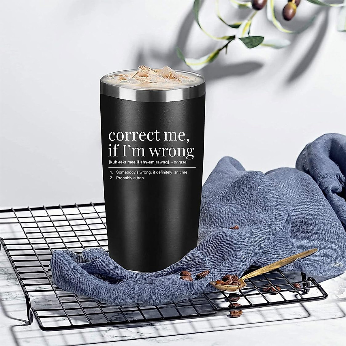 Correct Me If I'm Wrong Funny Definition Tumbler - Office Speak Definition Tumbler - Great Gift For Coworkers, Friends, Bosses 20 oz Black Stainless Steel Insulated