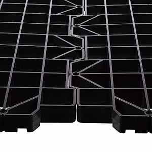 USA SEALING Attic Dek Flooring Storage System, Walking Deck Pallet Boards for Attic, Easy Installation Floor System for Garage, Roof and More, 4 Panels Included - Black