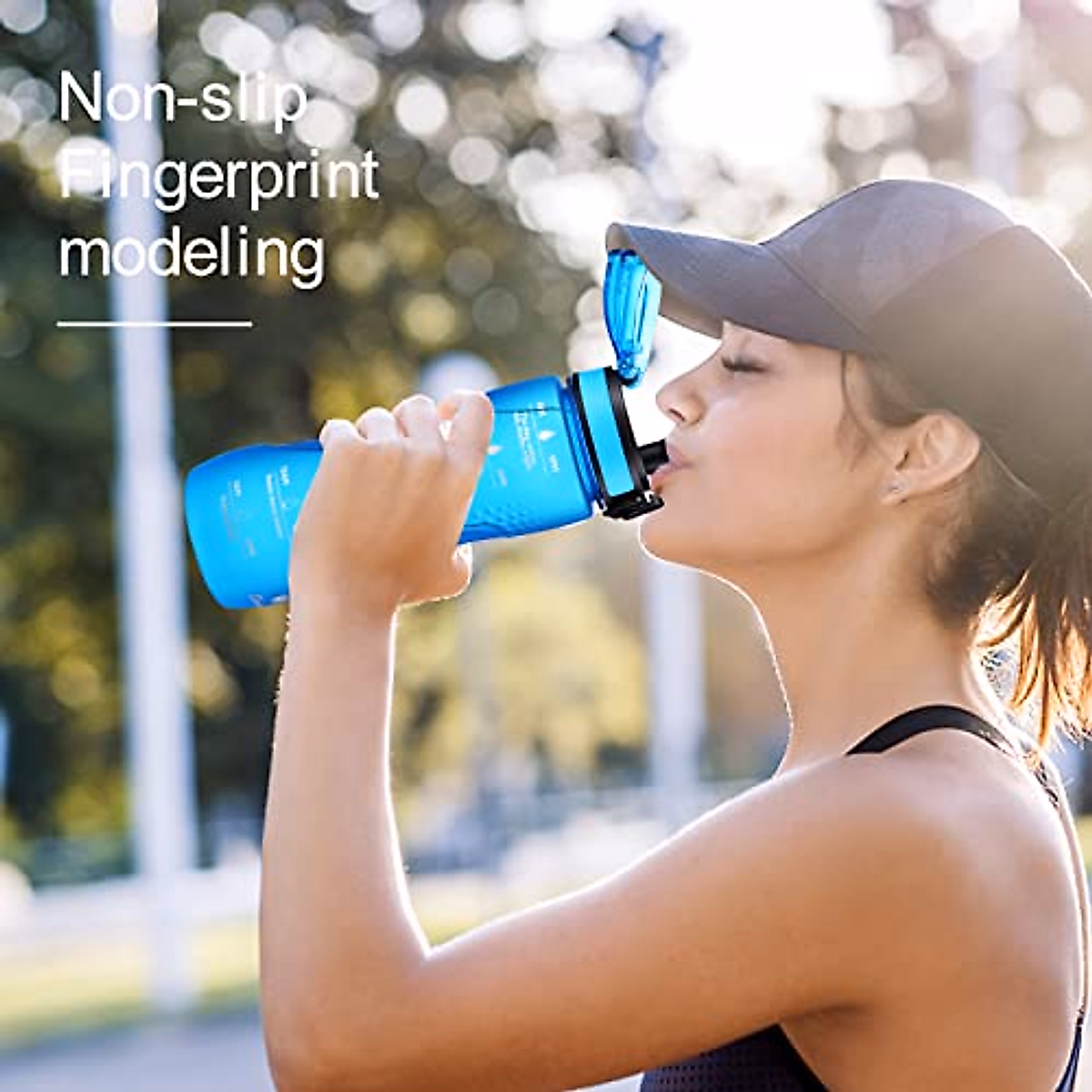 Edmyre 25 oz Pink Water Bottle for Girls, BPA Free Tritan Thick Motivational Water Bottle with Time Marker, Light Green/Pink Leak-proof Water Bottle