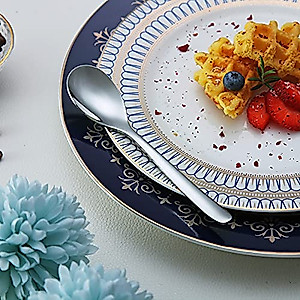 Demitasse Espresso Spoons, 5.5'' Mini Coffee Spoons, Stainless Steel Small Spoons,Tea Spoons for Dessert, Set of 6, Dishwasher Safe (Silver)