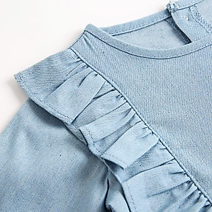 Simplee kids Baby Girl's Romper Jumpsuit Long Sleeves Onesie Bodysuits One Piece Outfits Clothesr for Spring Fall 6-12M