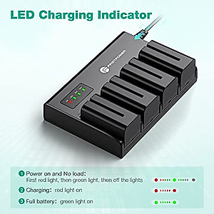 FirstPower 4 Pack NP-F750 Batteries and 4-Channel Charger for Sony NP-F970 F960 F750 F770 F550 F570 Battery Sony CCD-TRV215 CCD-TR917 CCD-TR315 HDR-FX1000 HDR-FX7 HVR-V1U HVR-Z7U HVR-Z5U