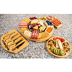 Blueberry USA Charcuterie Boards Set: Bamboo Cheese Board and Knife Set, Gifts for Women, Housewarming Gifts, New Home Gifts, Unique Gifts for Her, Anniversary & Wedding Gifts for Couples