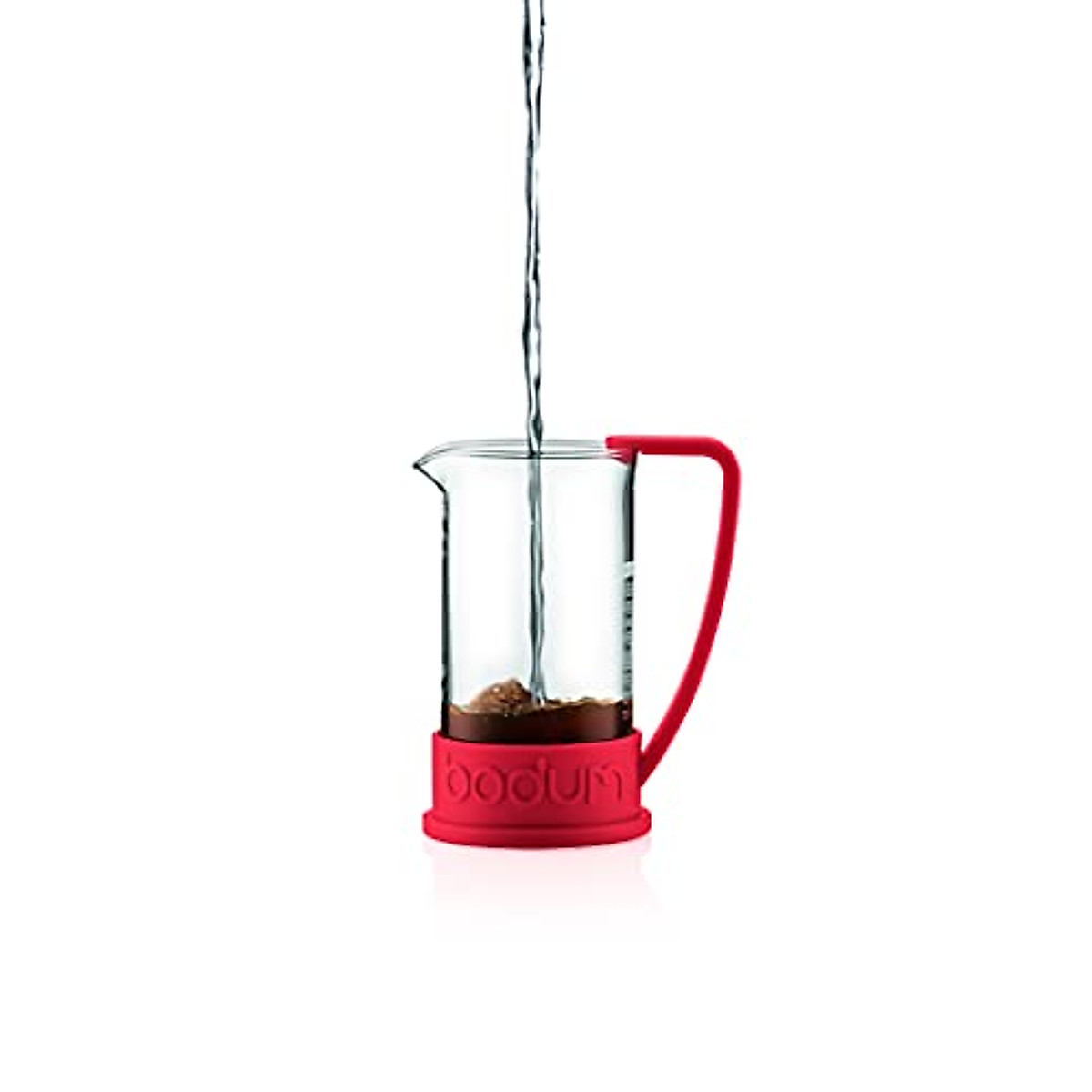 Bodum Brazil French Press Coffee Maker with Borosilicate Glass Carafe, 34 Ounce, Warm Red
