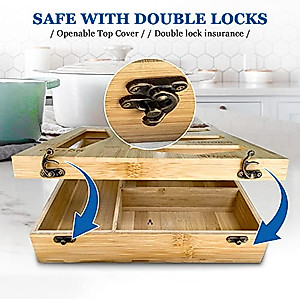 BAEONY Ziplock Bag Storage Organizer, Bamboo Ziplock Bag Organizer and Baggie Organizer for Kitchen Drawer, Compatible with Gallon, Quart, Sandwich & Snack Variety Size Bags