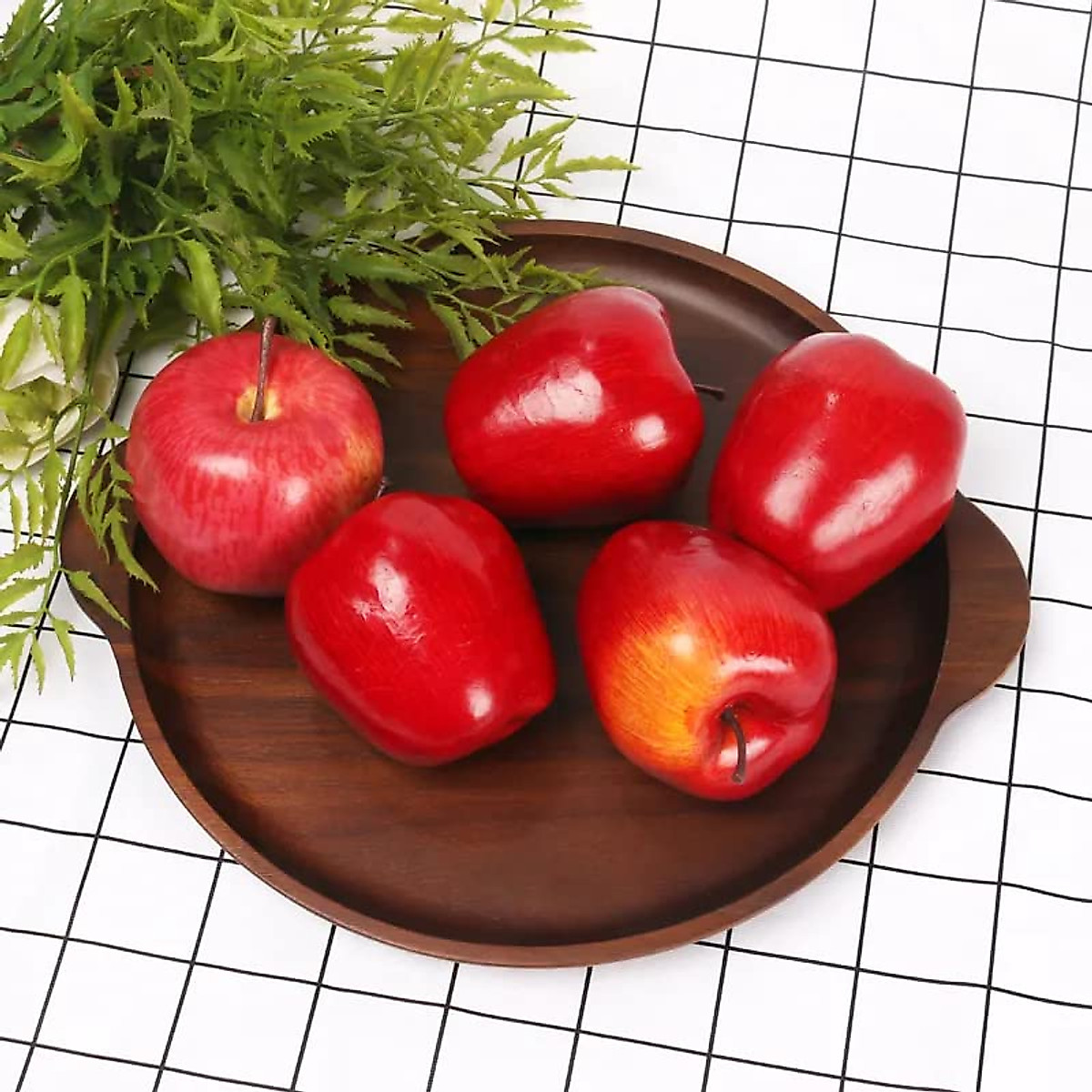 Walnut Wooden Fruit Plate Set With Handle Ear Serving Tray Bread Charcuterie Board for Fruit Salad Cheese Platter Vegetable Food Dish Charger Plates (12 Inch 2 Pack)