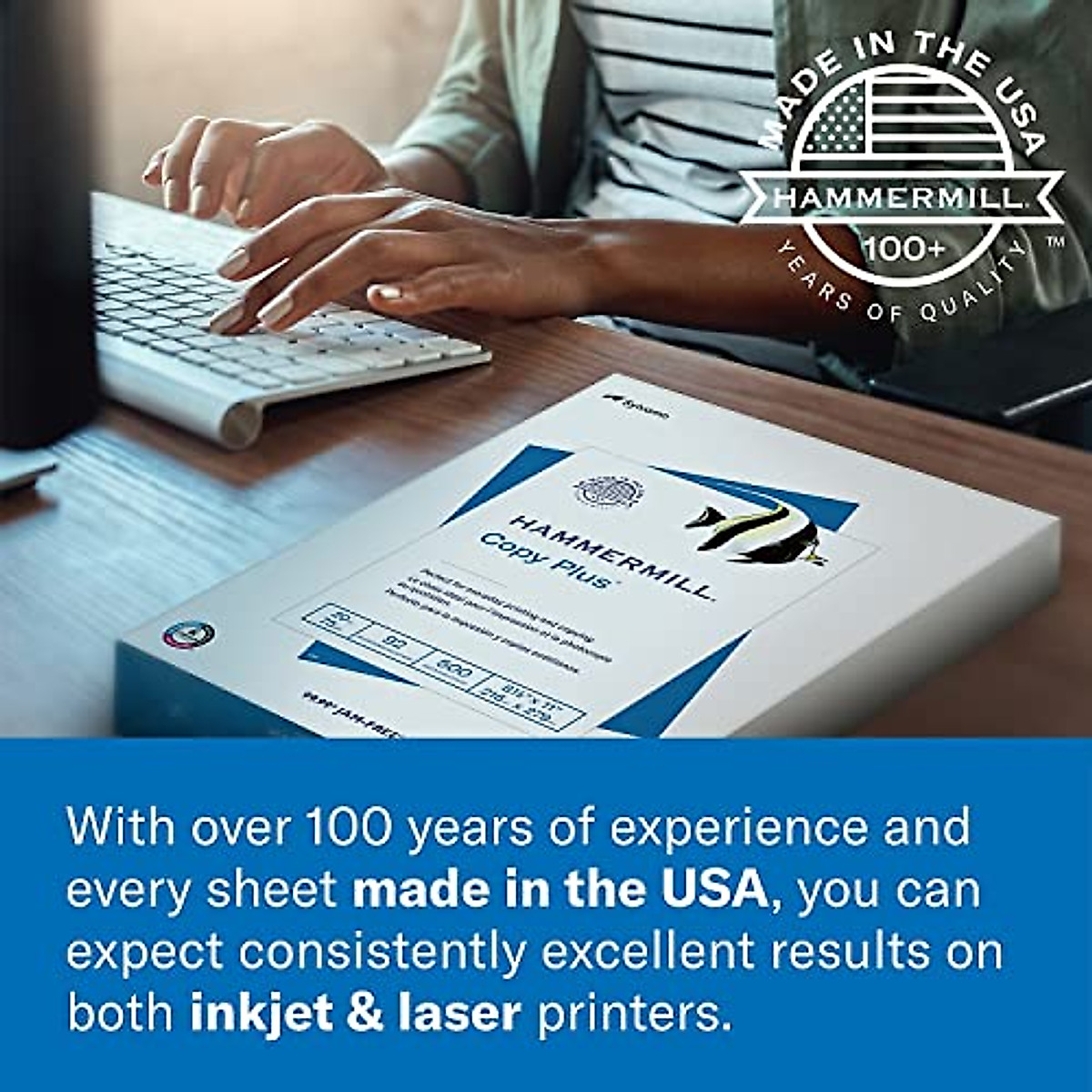 Hammermill Printer Paper, Fore Multipurpose 20 lb Copy Paper, 8.5 x 14 - 1 Ream (500 Sheets) - 96 Bright, Made in the USA, 103291