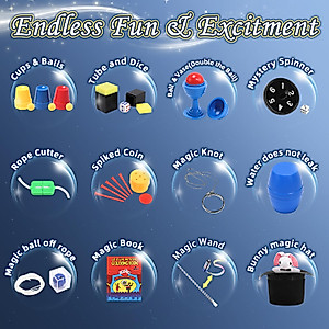 Skirfy Magic Tricks-Magic Kit for Kids Age 6-8,Magic Set with Magician Costume,Magic Wand, for Kids Boys Girls Ages 6 7 8 9 10 11 12