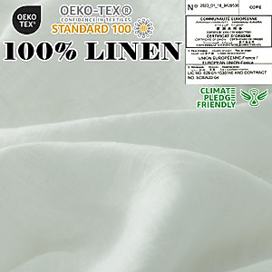 CozyQQ 100% Linen Duvet Cover - Belgian Linen Natural Washed Flax Duvet Cover, Breathable Soft 3 Pieces Bedding Summer Queen Duvet Cover with Zipper Closure 8 Ties (90x90, No Comforter)