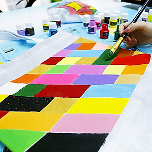 Mont Marte Signature Fabric Paint, 12pc x 0.7oz (20ml), Suitable for DIY Fashion and Homewares