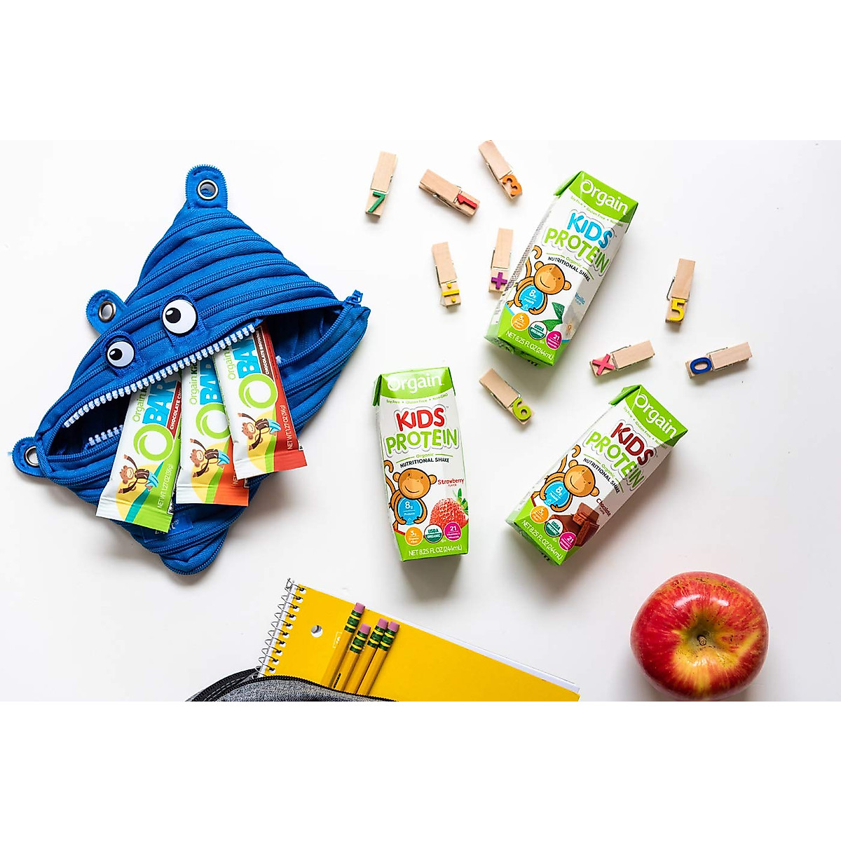 Orgain Organic Kids Protein Nutritional Shake, Chocolate - Great for Breakfast & Snacks, 21 Vitamins & Minerals, 10 Fruits & Vegetables, Gluten Free, Soy Free, 8.25 oz, 12 Count (Packaging May Vary)