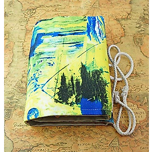 CreooGo Canvas Pencil Wrap, Pencils Roll Pouch Case Hold for 48 Colored Pencils (Pencils NOT Included)-Paniting,48 Holes