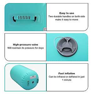 CZGBRO 4FT Air Roller Air Spot Gymnastics Air Barrel, Air Mat Tumble Track Gymnastic Equipment Inflatable Tumbler Backbend Trainer with Electric Pump for Yoga Cheerleading Home & Water Use