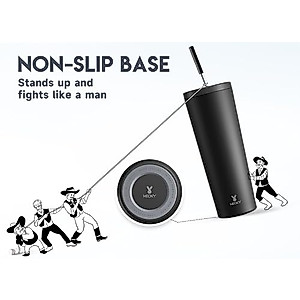 Meoky 30 oz Insulated Tumbler with Lid and Straw, Stainless Steel Vacuum Insulated Tumbler, Keeps Cold for 24 Hours, 100% Leak Proof, Fits in Car Cup Holder (Night)