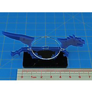 LITKO Raptor Character Mount | Dinosaur | Velociraptor | Clawfoot | Role Playing Games | Compatible with Dungeons & Dragons and Pathfinder Games (25x50mm Rectangular Base, Blue)