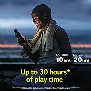 LG TONE Free True Wireless Bluetooth Sports Earbuds TF8 - with Uvnano Charging Case, IP67 Dust and Water Resistance, Black