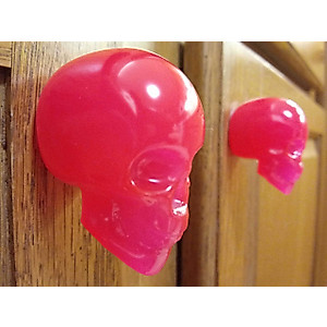 Pink Skull Cabinet Knobs/Drawer Knobs (Black Light Activated) (Set of 2)