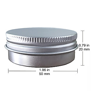 24 Pack (1 Oz/30ml) Screw Top Round Aluminum Tin Cans, Metal Tin Storage Jar Containers with Screw Cap for Lip Balm, Cosmetic, Candles, Salve, Make Up, Eye Shadow, Powder, Tea