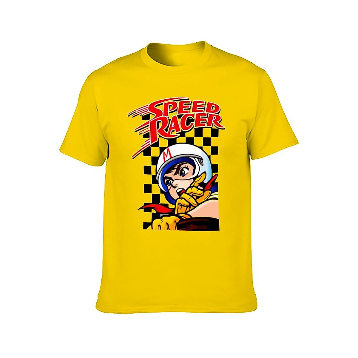 COROBAN Men's Go Speed Racer Classic Sports Tshirts Anime Tee Yellow L