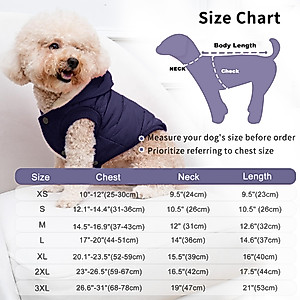 Vecomfy Fleece Lining Extra Warm Dog Hoodie in Winter for Small Dogs Jacket Puppy Coats with Hooded,Blue M