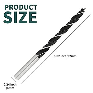 Litoexpe 5Pcs 6mm Wood Drill Bits M35 High Speed Steel Twist Drill Bit Set for Wood, Plastic, Compression Plate and Softer Materials