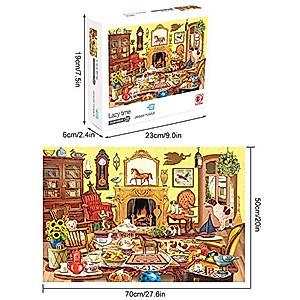 Jigsaw Puzzles 1000 Pieces for Adults Kids,Lazy Living Room Time Puzzles Animal Cartoon Puzzle Modern Home Decor Fum Games Toys Gift