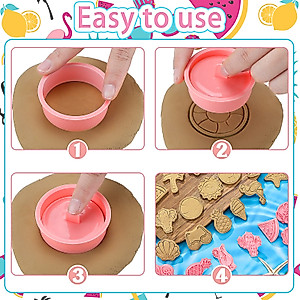 16 Pcs Summer Beach Cookie Cutters with Plunger Stamps Set Tropical Cookie Molds Beach Party Supplies Biscuit Fondant Cutters, Pineapple Flamingo Palm Tree Starfish Seashell Sunglasses Ice Cream