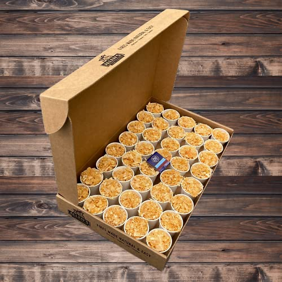 Allen's Fire Starter Cups for Wood Stoves & Campfires - Made of Natural Wood Chips & Wax - 15 Minutes Burn Time - Versatile Usage - Ideal for Hunting & Camping Trips (40 Cups per Pack)