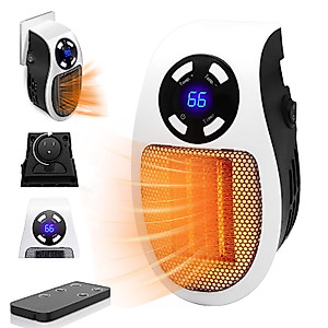 Smart Thermostat Space Heater,450W Portable Electric Small Heater With Timer/Overheat Protection,Safe heater,Energy-saving heater with LED Display,Heaters for Office Bathroom RV Indoor Use (White)