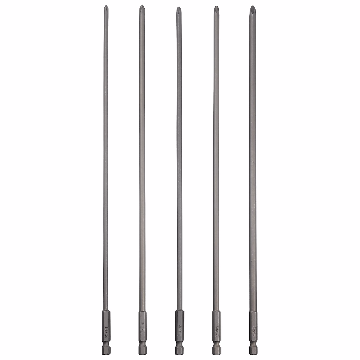 Rocaris 5 Pack Extra Long Phillips Screwdriver Bit Sets, 1/4 Inch Hex Shank Magnetic Screwdriver Bits Cross Head S2, 12 Inch