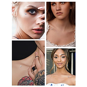 Uqnwbdq G23 Titanium Dermal Base Dermal Piercing Jewelry Hypoallergenic implant medical Dermal Anchor Top Dermal Jewelry kit Surgical Stainles Steel Diamond Microdermal Piercing Jewelry for Women Men