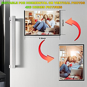 CHUNNIAO Black Magnetic Picture Frame 4X6 for Refrigerator,Photo Magnets Sleeves
