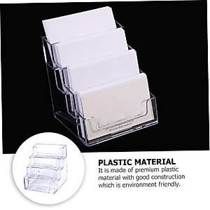 LALAFINA 2 Pcs Display Stand Business Cards Storage Case Business Cards Organizer Business Cards Holders Clear Cards Holder Cards Display Storage Case Office Supplies Desktop Cards Holder