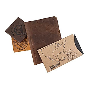 Hide & Drink, Leather Bifold Card Holder, Holds Up to 6 Cards/Organizer/Case/Wallet, Handmade Includes 101 Year Warranty :: Bourbon Brown
