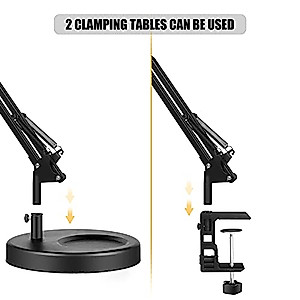 Magnifying Desk Lamp with Clamp, Toolour 2-in-1 3 Color Modes Lighted 5X Magnifying Glass with Light and Stand, 4.13'' Glass Lens, 72 PCS LED Lights for Hobbyists, Jewelers, Sewing, Close Work Craft