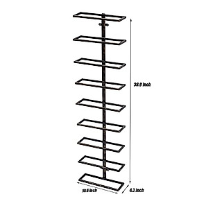LOYALHEARTDY Wall Wine Rack, 9 Bottle Black Wrought Iron Wall-Mounted Wine Racks, Wine Holder for Wall for Kitchen,Dining Room,Bar, Alcohol Storage Solution, Each Rack: 4.3x10.6inch