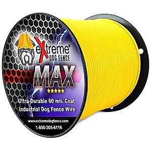 Yellow Maximum Performance Dog Fence Wire - 1000 Ft. 14 Gauge Wire with Ultra Thick 60 Mil Polyethylene Protective Jacket - Designed for Max Life Reliability and Low Signal Loss - Universal Compatible